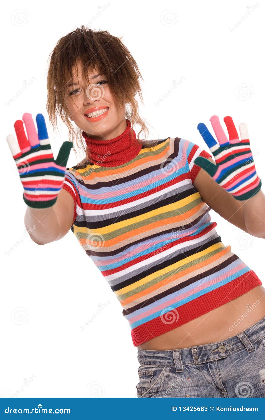 Rainbow portrait stock image. Image of human, happy, love - 13426683