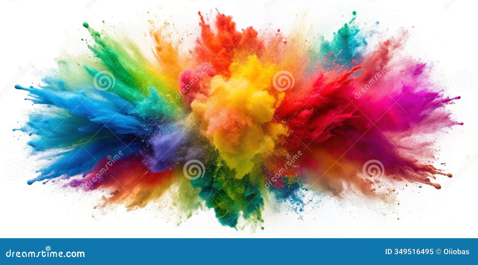 Rainbow Powder Center Radial Explosion Isolated In Gol Ai Generated ...