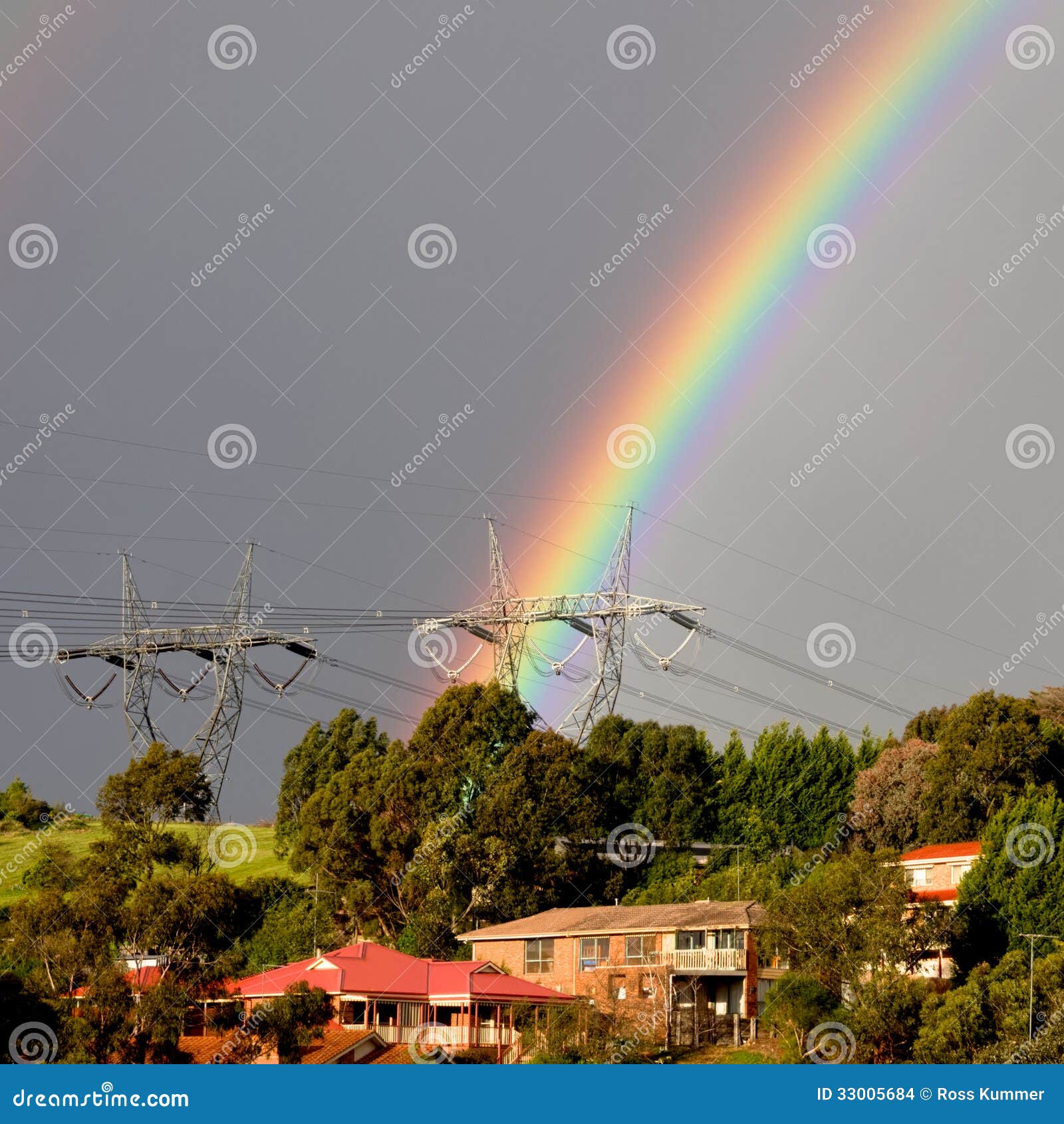 Rainbow Through Power Line Stock Image | CartoonDealer.com #71631907