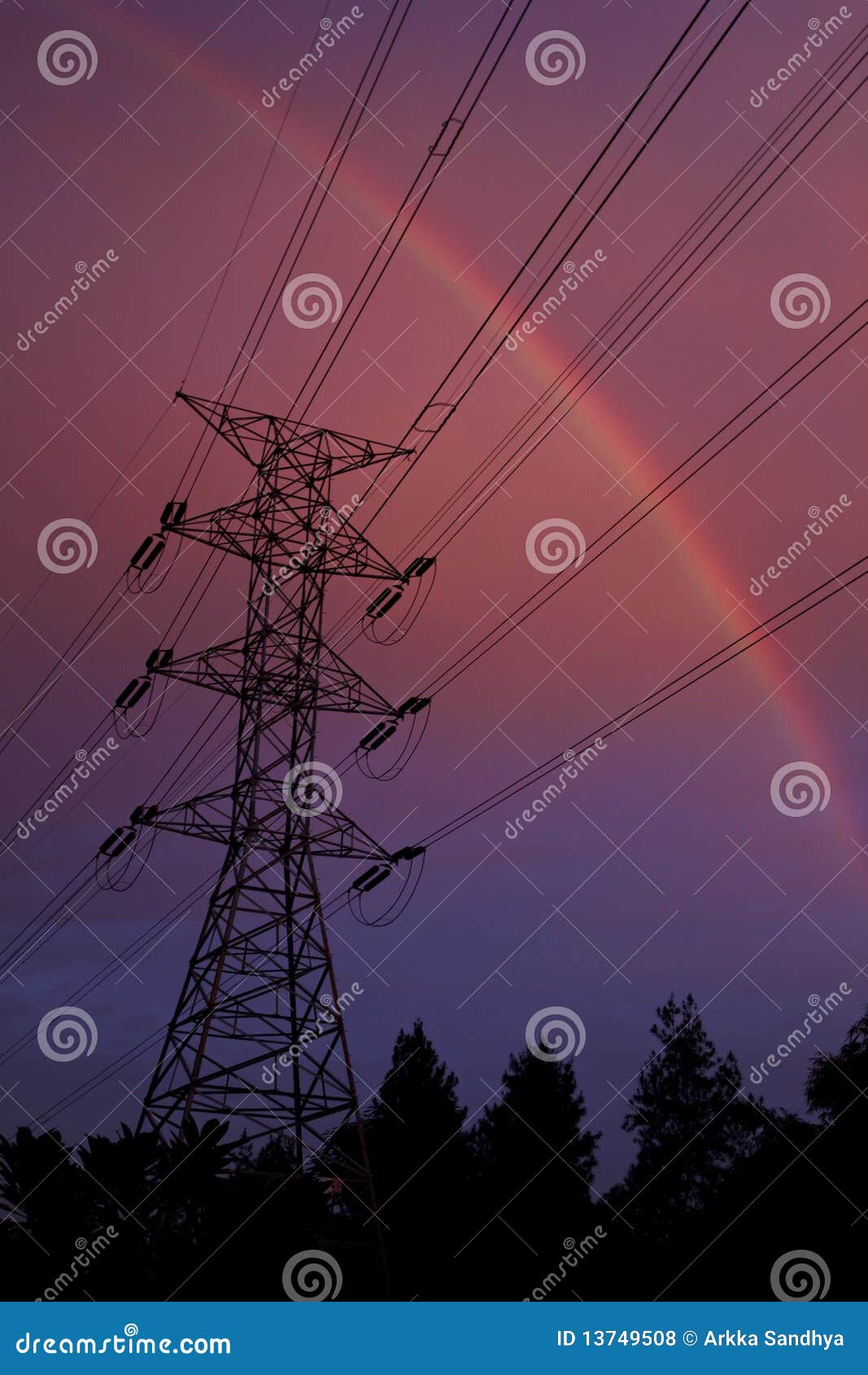 Rainbow Power Plant stock photo. Image of electricity - 13749508