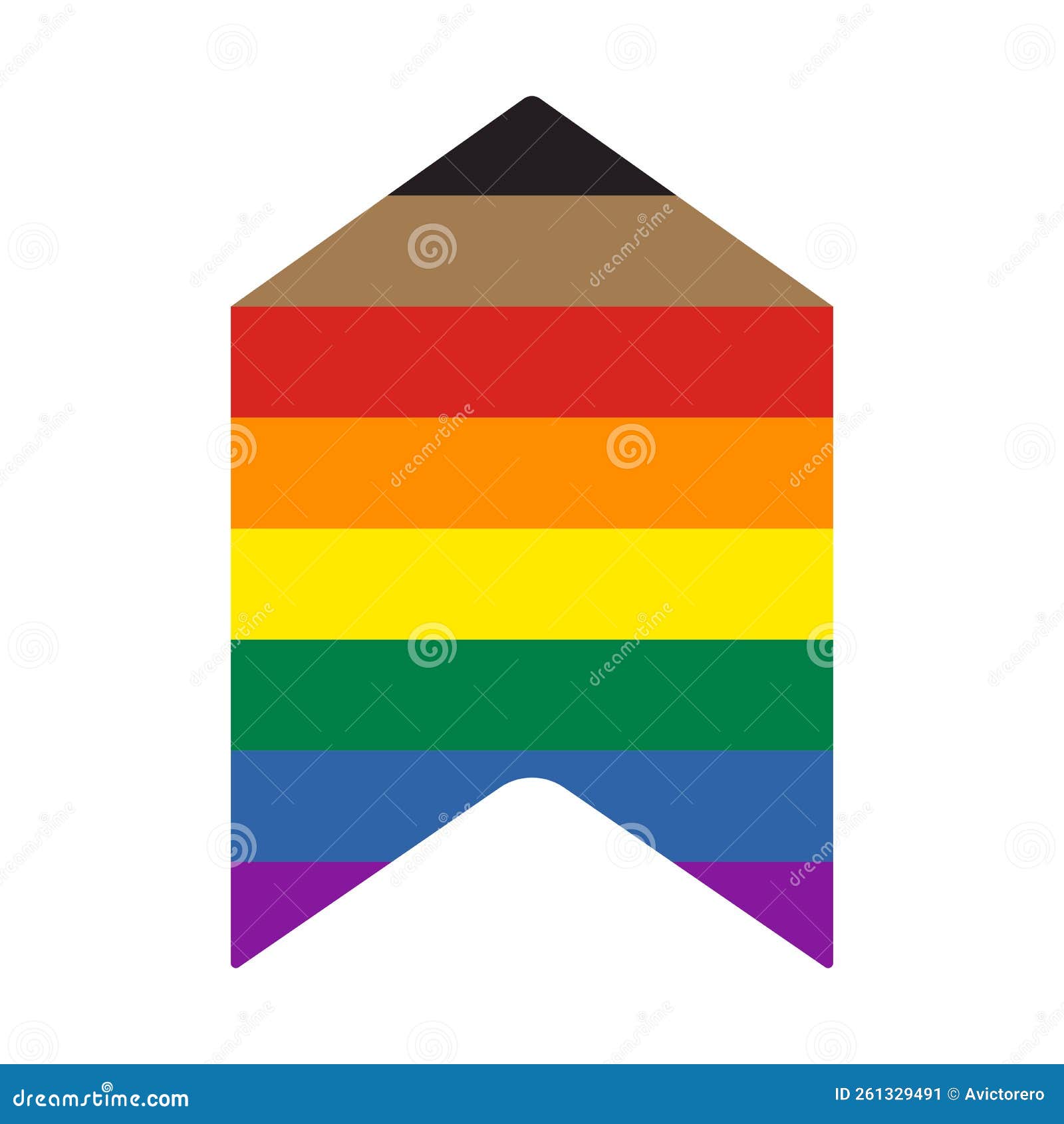 Rainbow Pride Flag Arrow with Black and Brown Stripes Stock Vector ...
