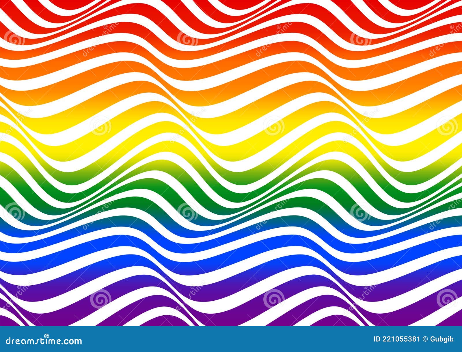 Rainbow Pride Flag with Wavy Lines Pattern Stock Vector - Illustration ...