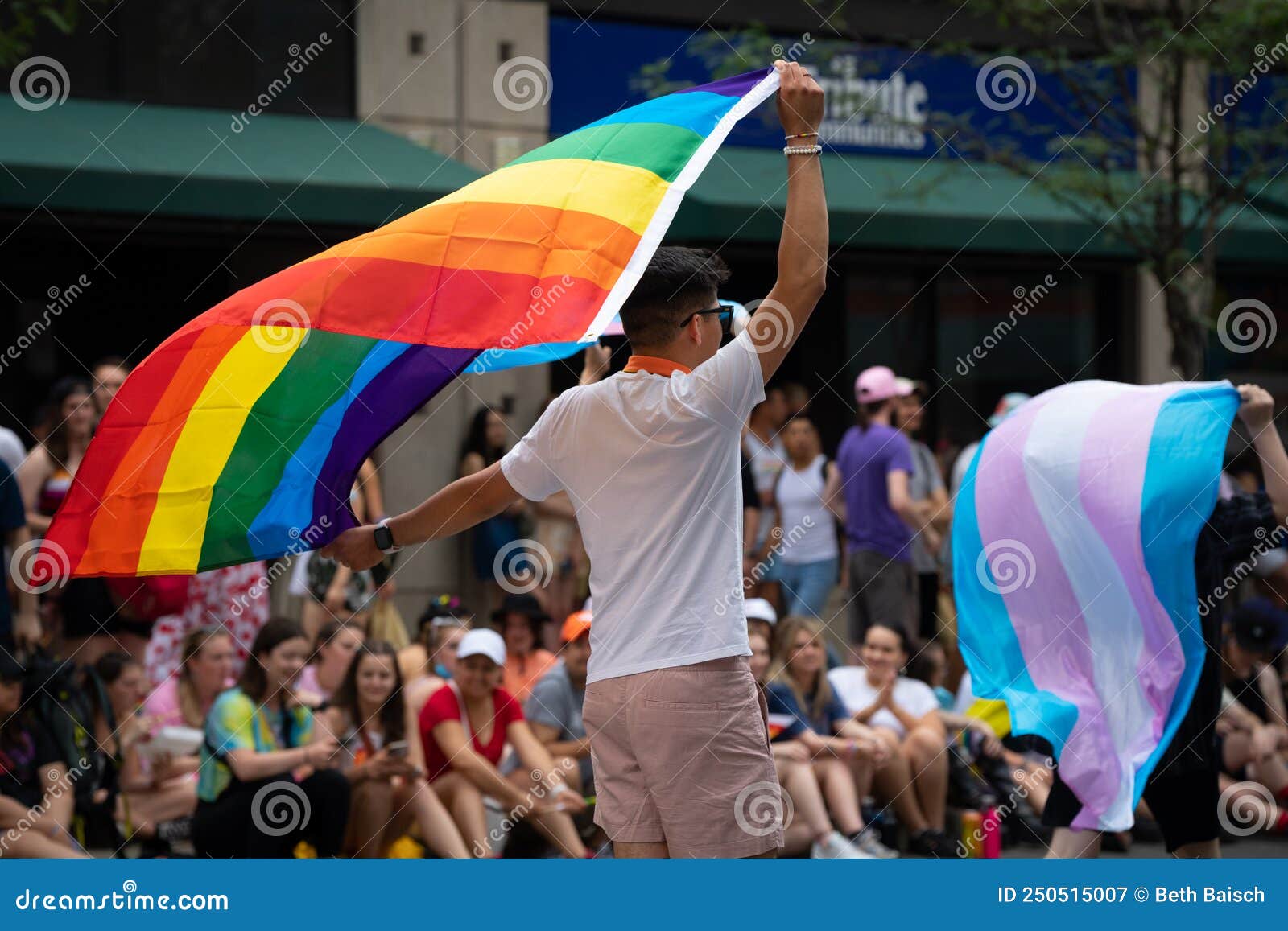 Rainbow Pride and Transgender Flags Waved at Toronto Pride Parade ...