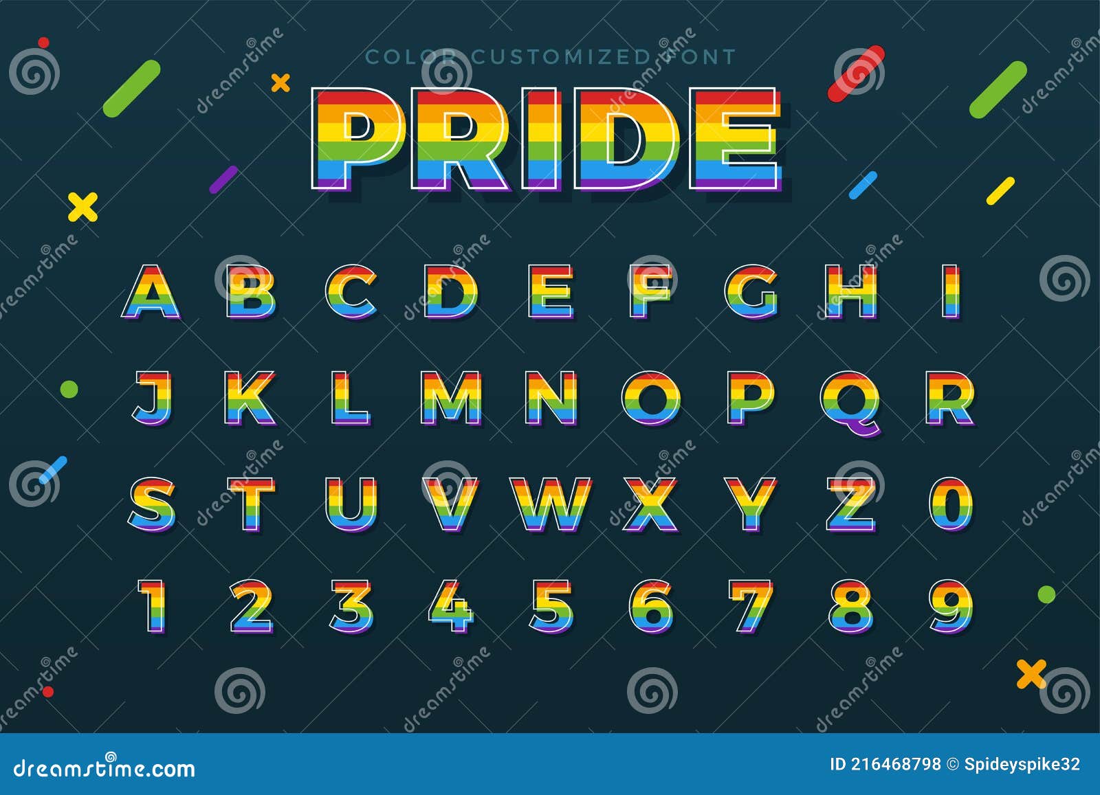 The Rainbow Pride Typography. Isolated Vector Illustration Stock ...