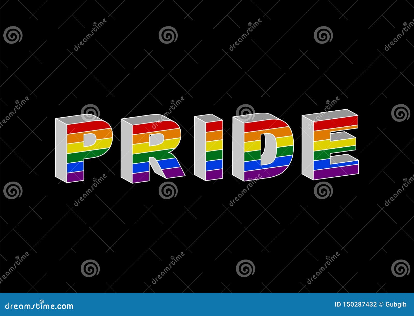 Pride Word Rainbow Flag Texture Royalty-Free Illustration ...