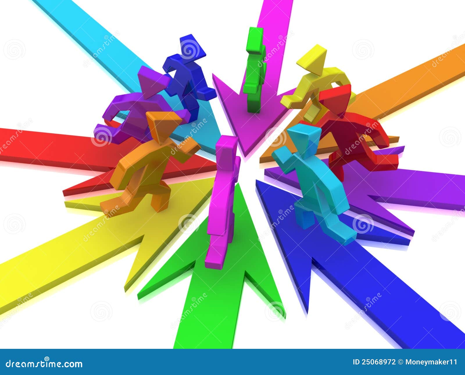 Rainbow puppets on arrows stock illustration. Illustration of ...