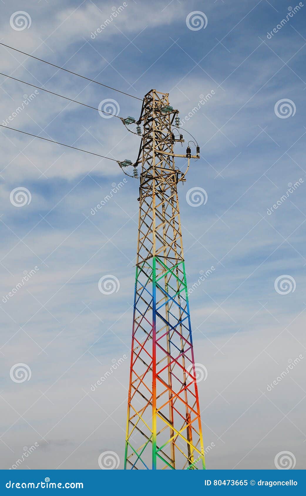 Rainbow Pylon stock image. Image of supply, blue, rainbow - 80473665