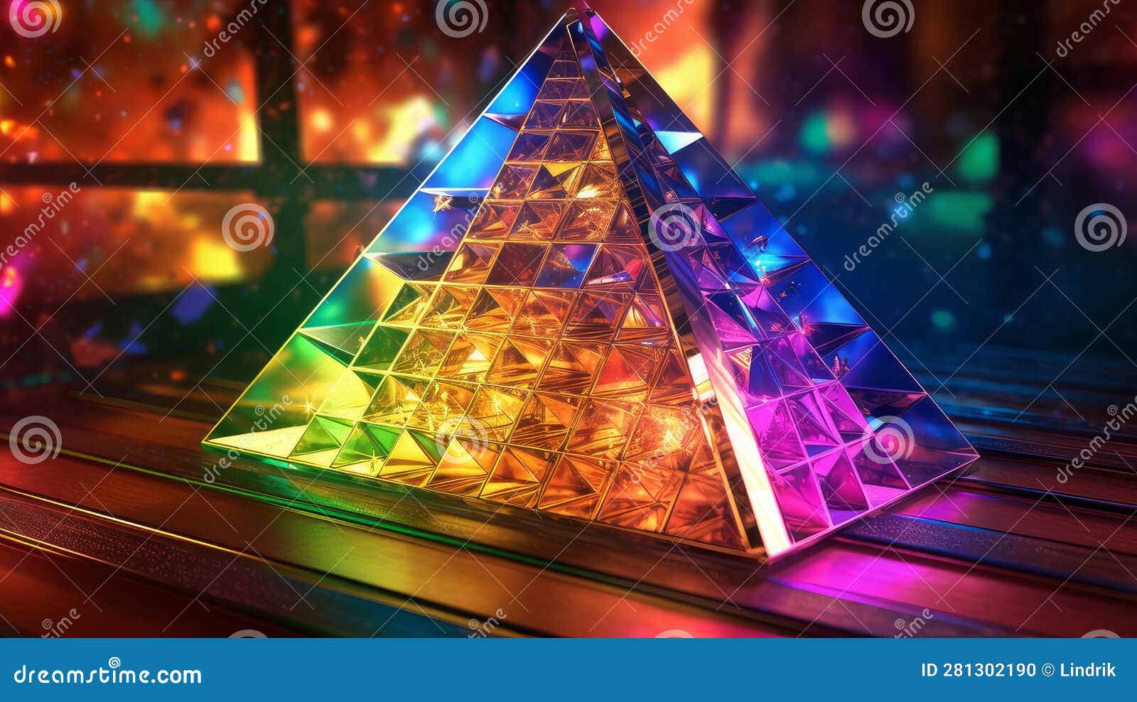 Rainbow pyramid stock illustration. Illustration of object - 281302190