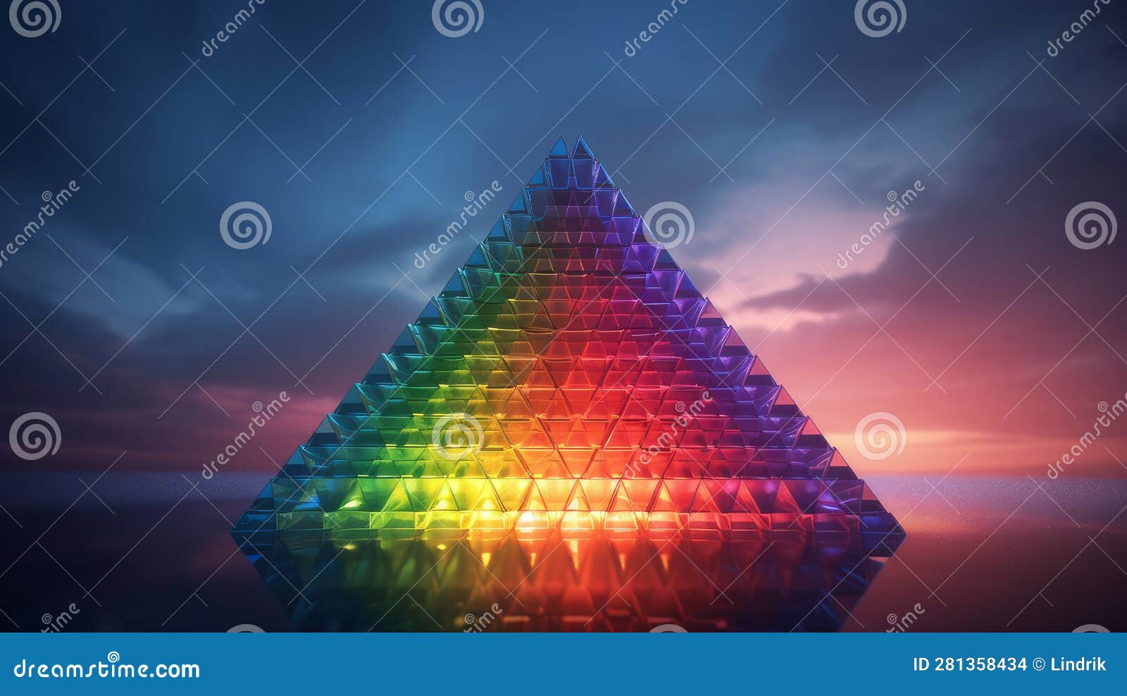 Rainbow pyramid stock illustration. Illustration of abstract - 281358434