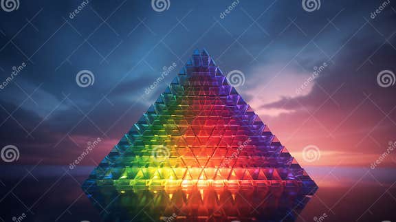 Rainbow pyramid stock illustration. Illustration of abstract - 281358434