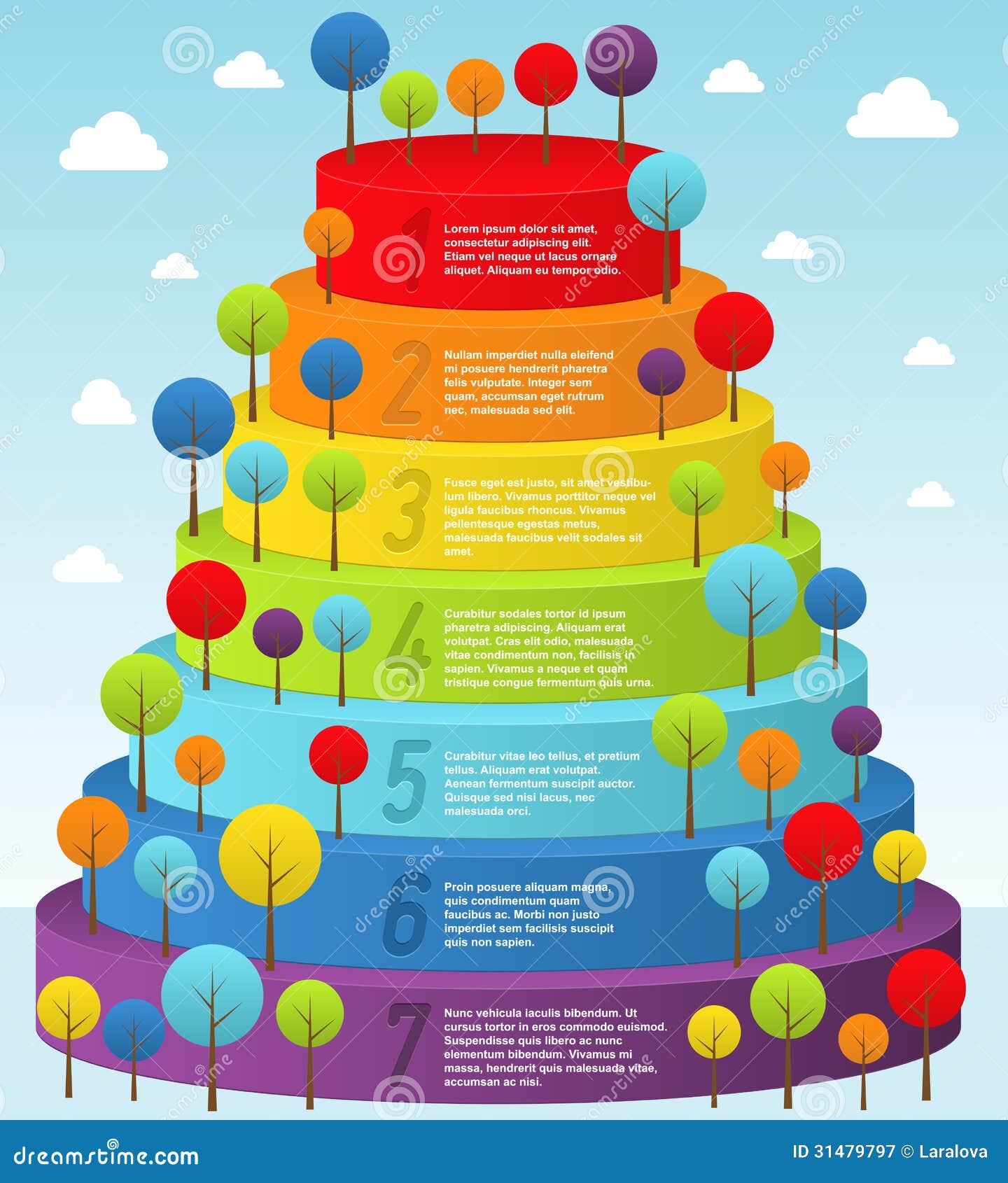 Rainbow pyramid with trees stock vector. Illustration of gradation ...
