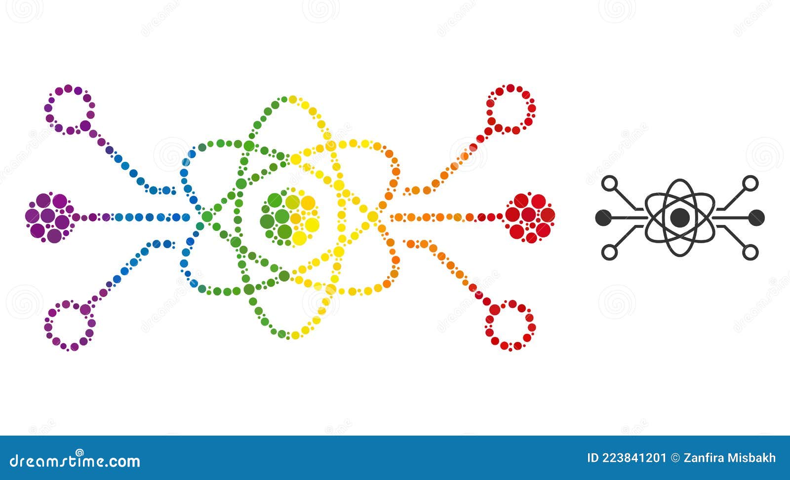 Rainbow Quantum Circuit Composition Icon of Round Dots Stock Vector ...