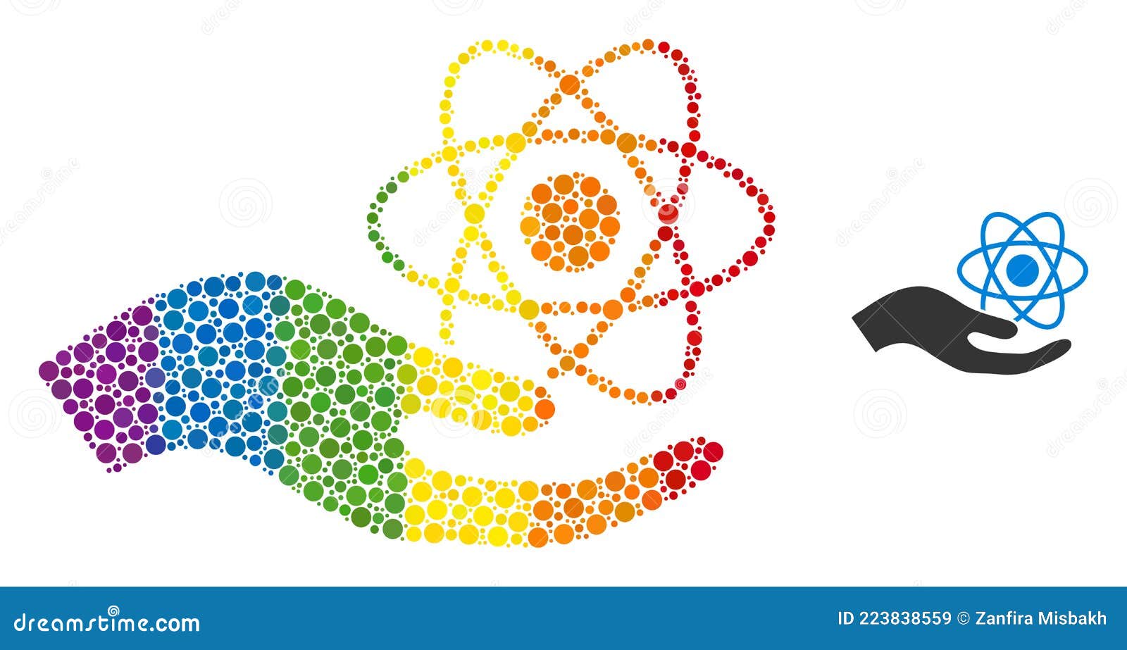 Rainbow Quantum Service Hand Collage Icon of Round Dots Stock Vector ...