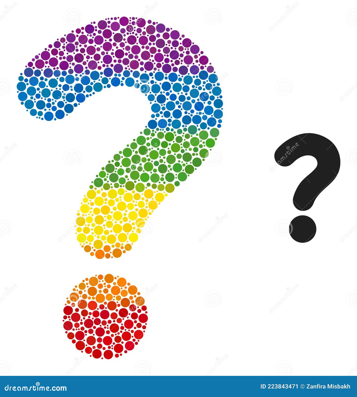 Rainbow Question Mark Collage Icon of Circles Stock Vector ...