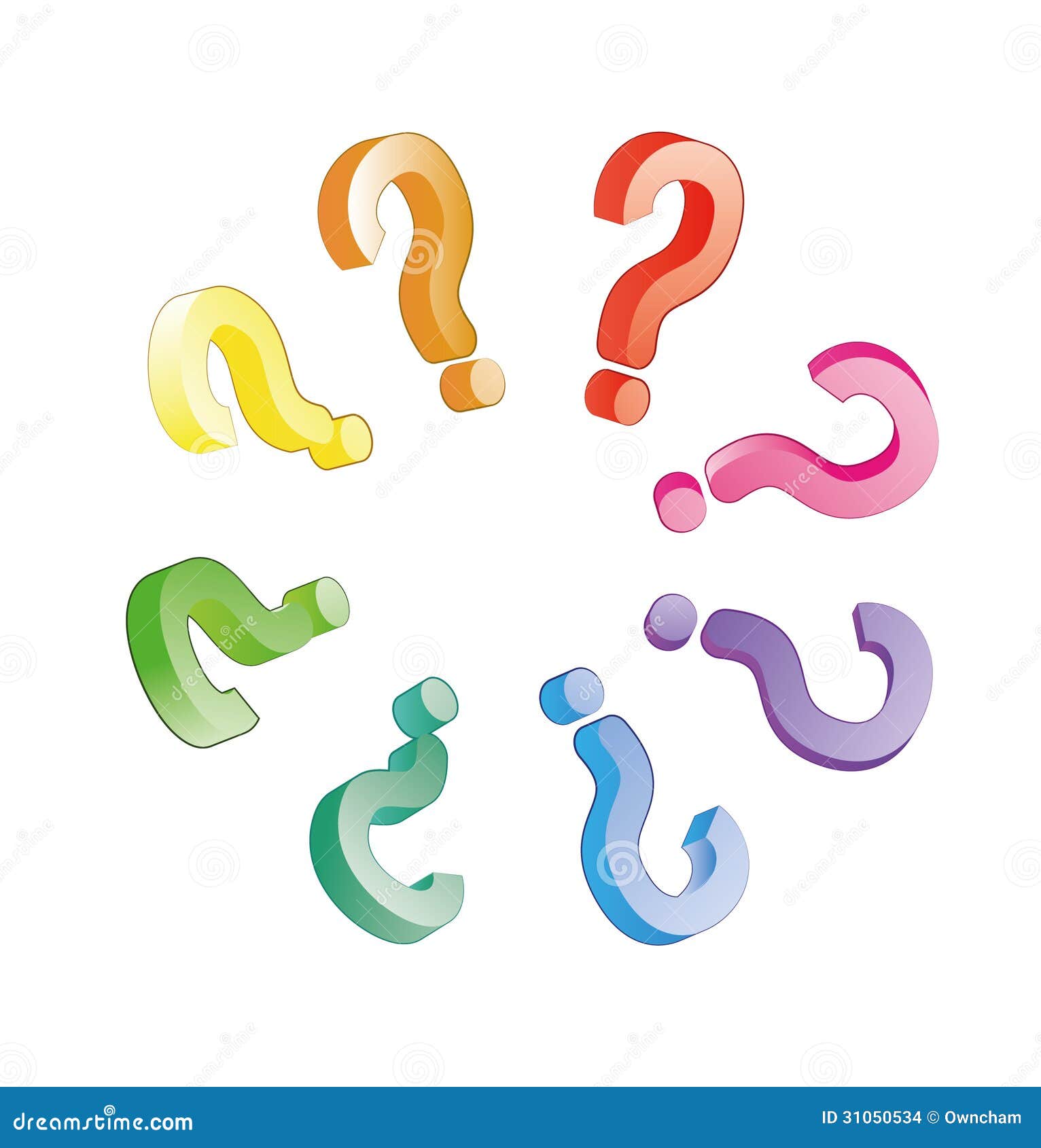 Rainbow Question Mark Collage Icon Of Circles Cartoon Vector ...