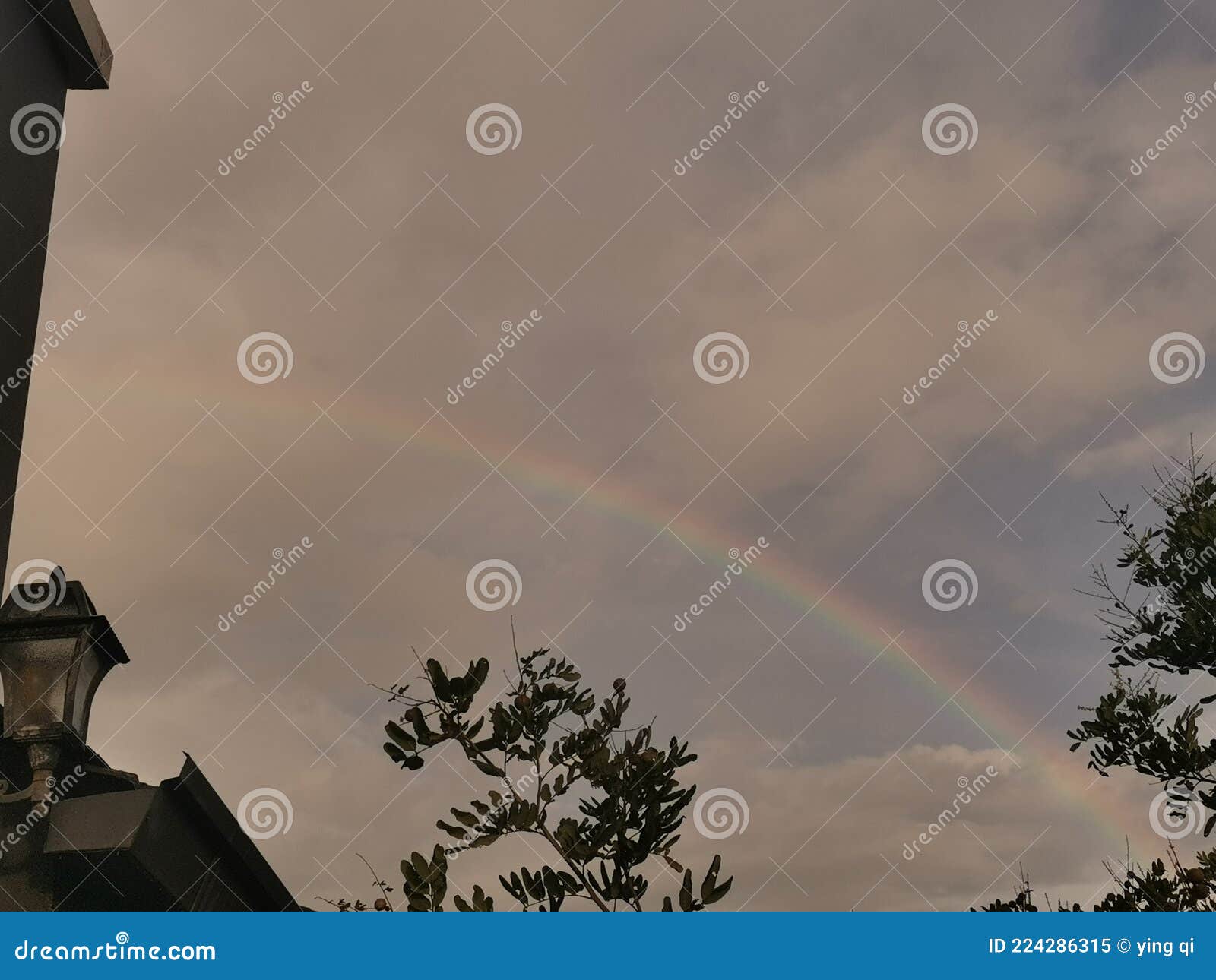 Rainbow after rain stock image. Image of cloud, rainbow - 224286315