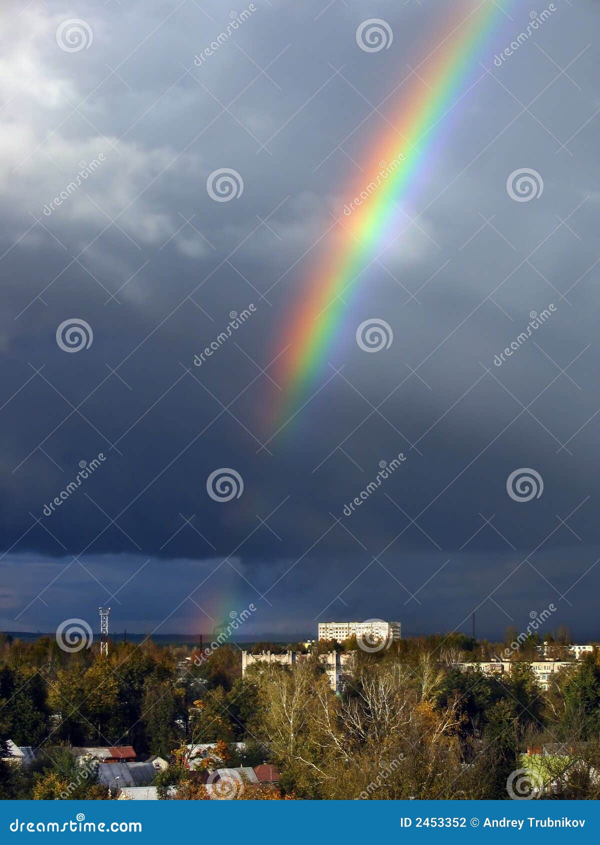 Rainbow after rain stock photo. Image of rainbow, scene - 2453352