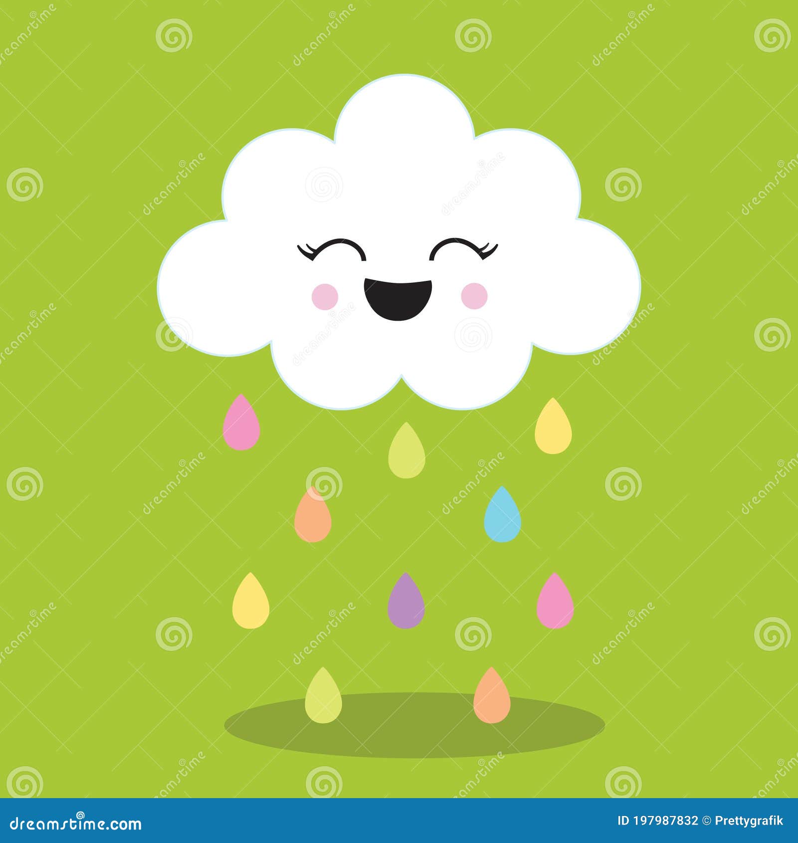 Rainbow rain cloud 08 stock vector. Illustration of rainbow - 197987832