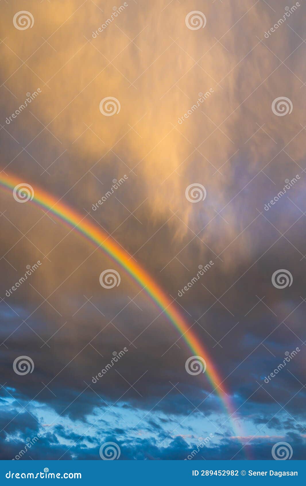 Rainbow and Rain Clouds at Sunset Vertical Photo Stock Photo - Image of natural, beautiful ...