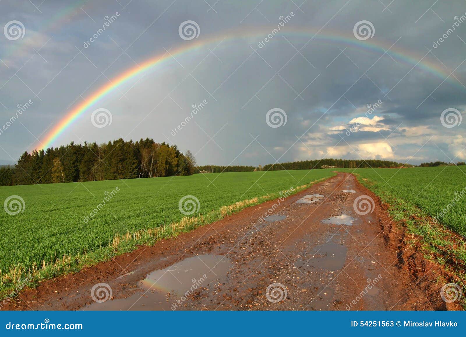Rainbow after rain stock image. Image of scenery, footpath - 54251563