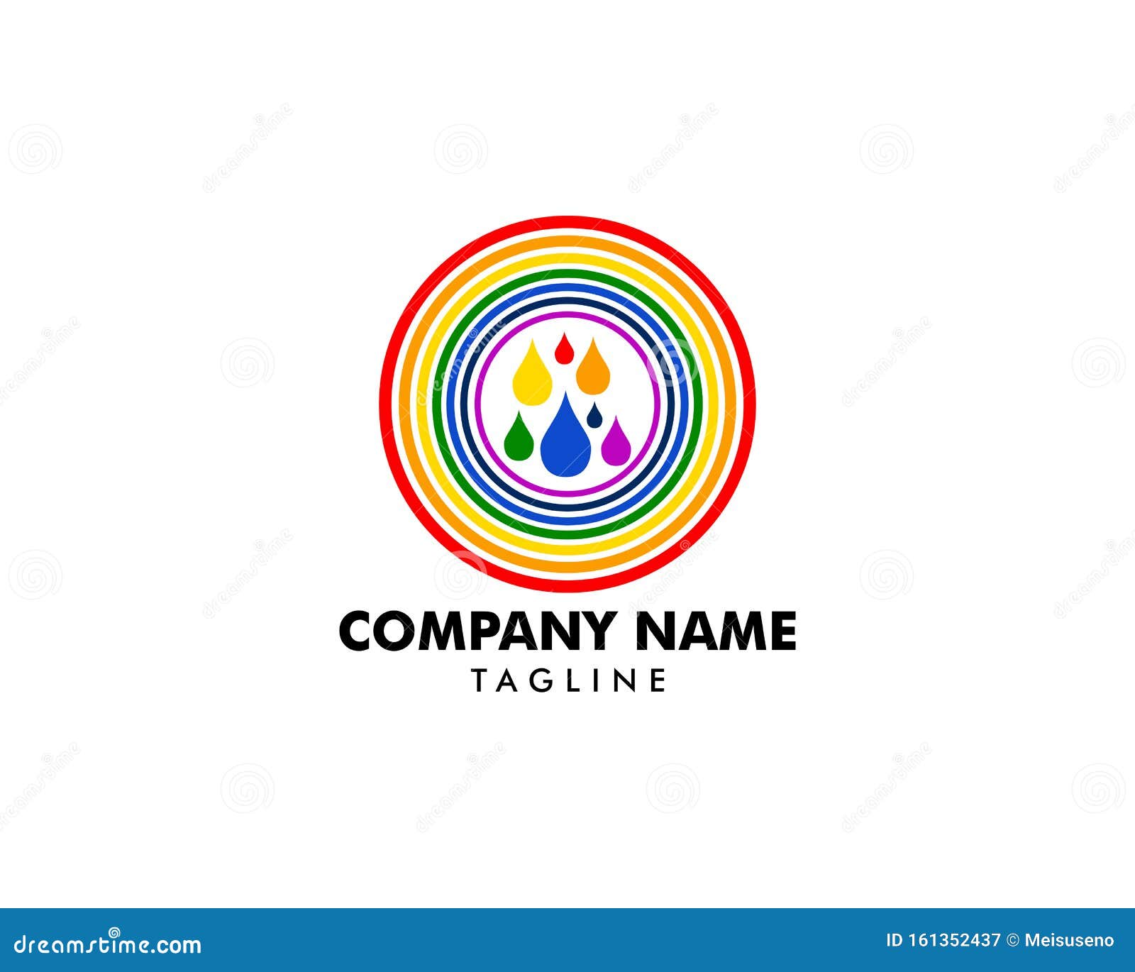 Rainbow with Rain Logo Template Vector Icon Illustration Design Stock ...