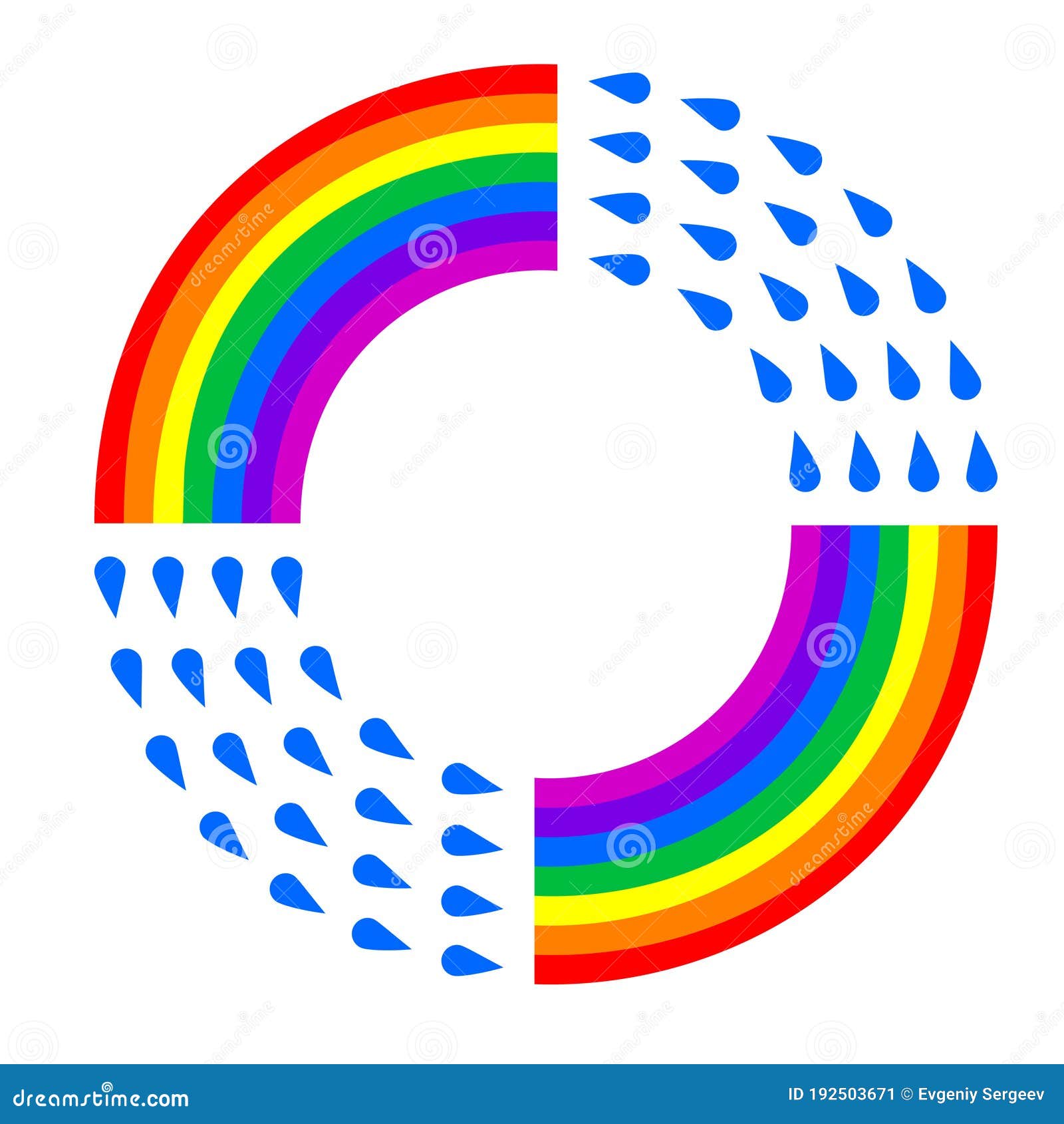 Rainbow Raindrop Logo on a White Isolated Background. Vector Image ...