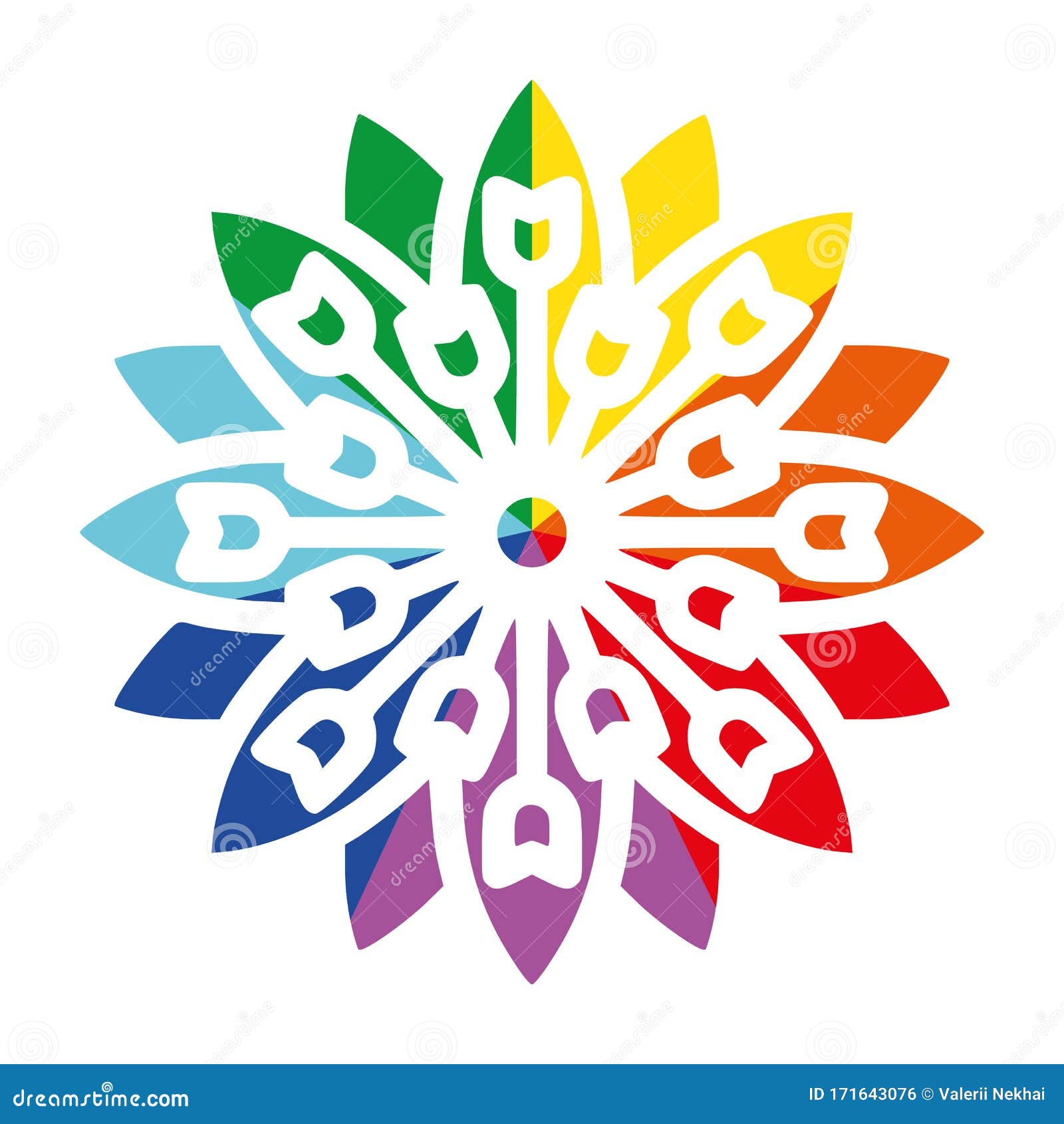Rainbow Ray Flower Astrantia Flat Vector Icon for Printing ...