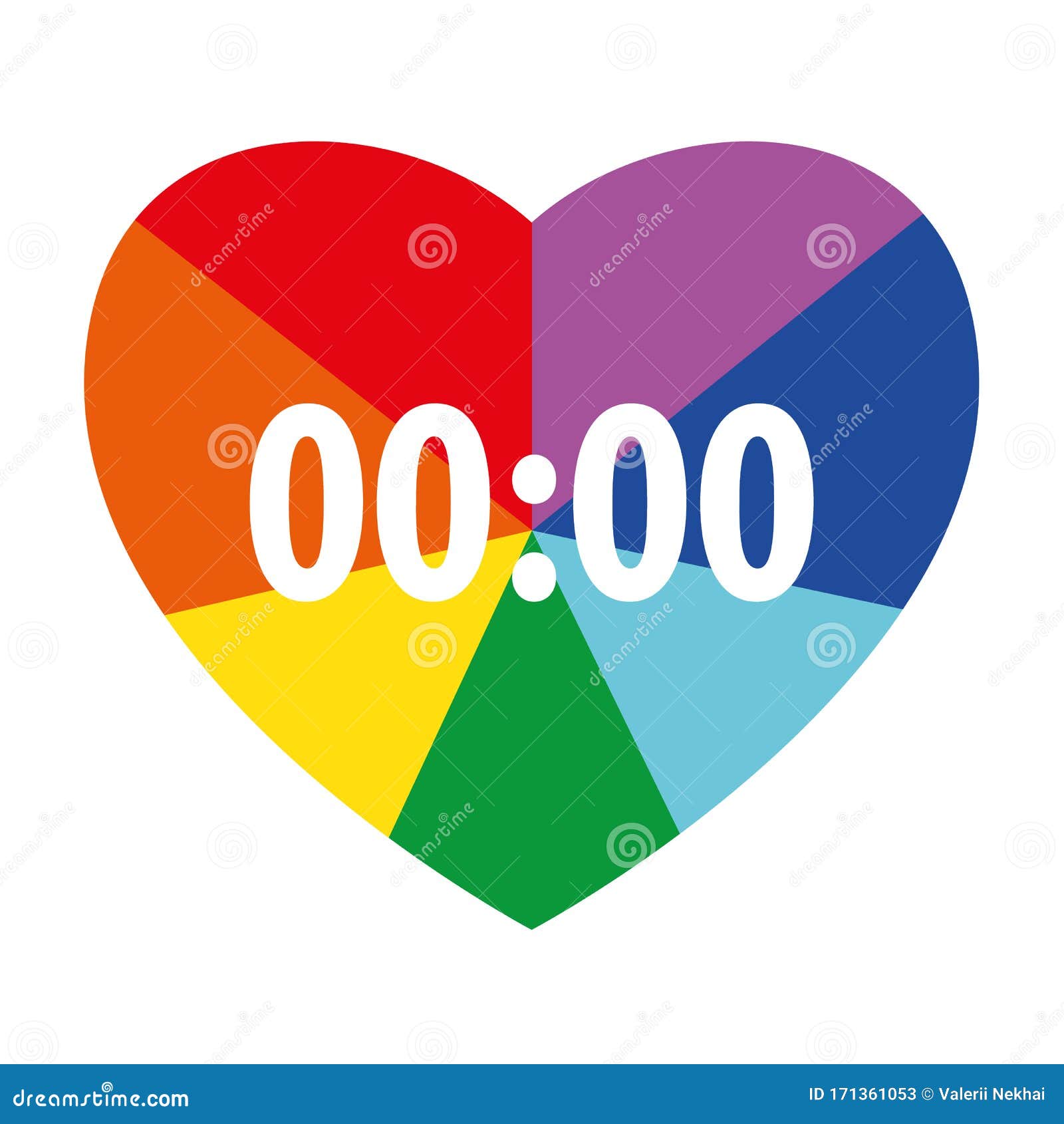 A Heart Clock Is Smiling On A White Background. Royalty-Free Stock ...