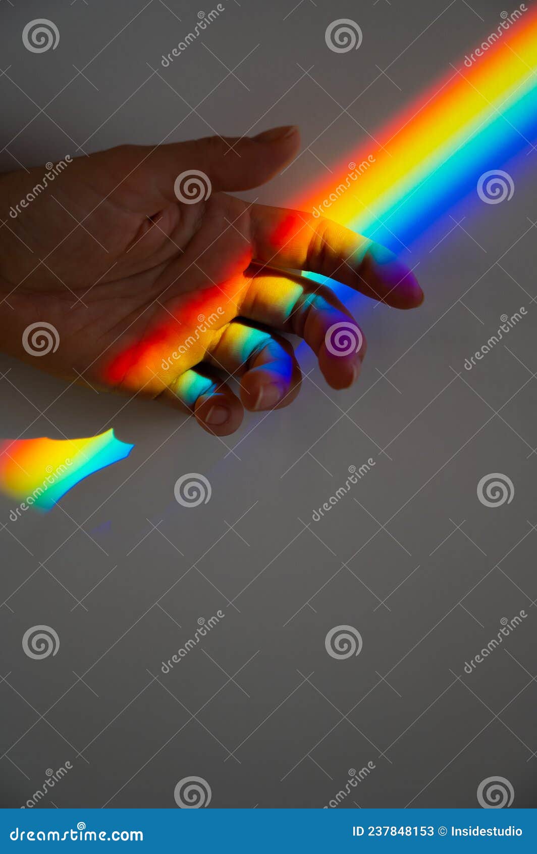 Rainbow Ray on a Woman S Hand. Stock Image - Image of abstract, home ...