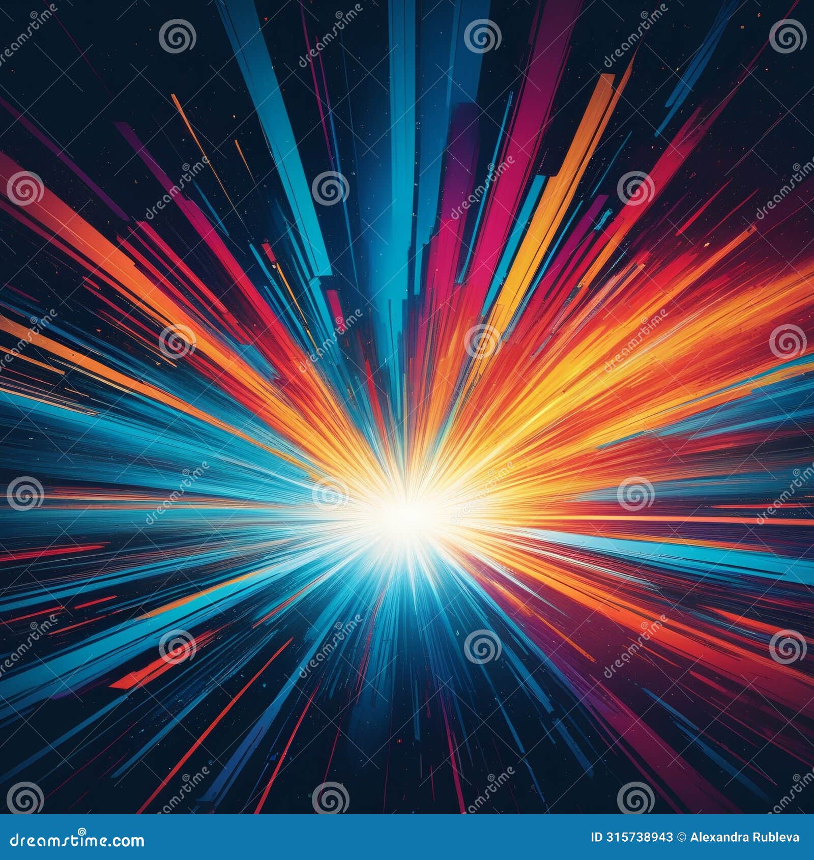 Rainbow Rays on Black Background. Abstract Background Stock Image ...