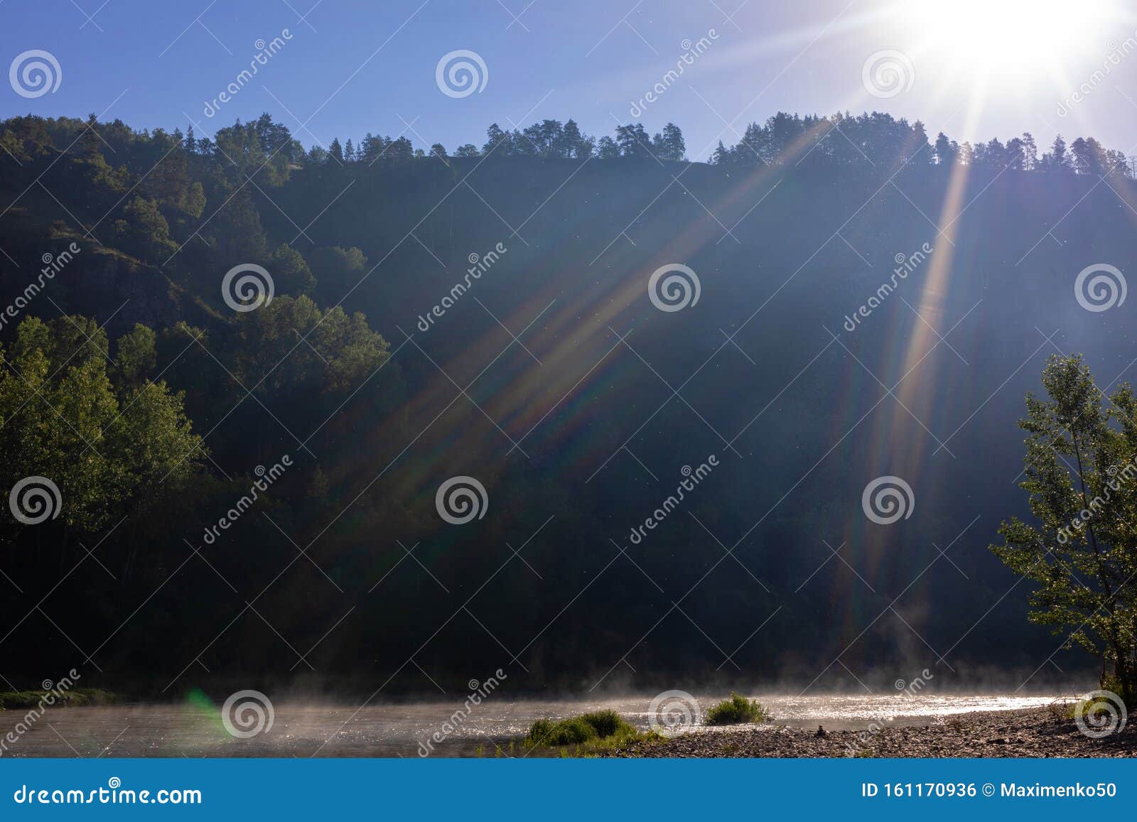 Sun Rays Spectrum. Solar Glow. Blurred Natural Background. Stock ...