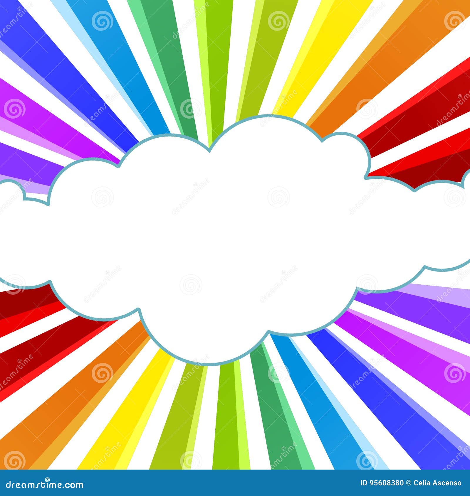 Rainbow Rays Background Cartoon Vector | CartoonDealer.com #138040683
