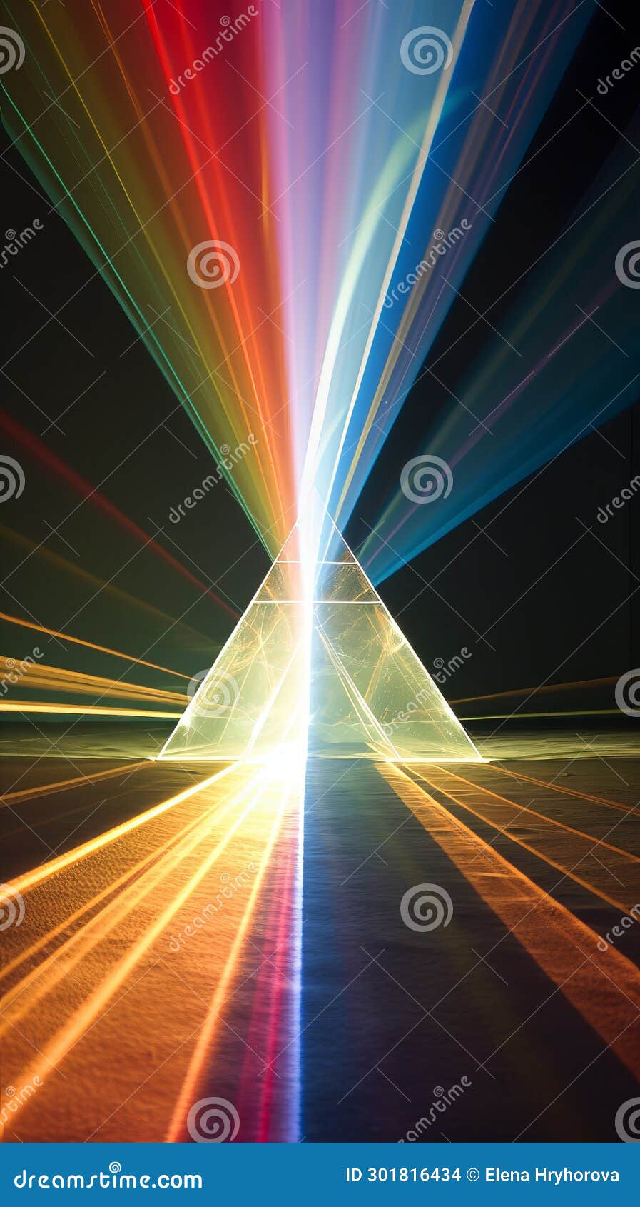 Rainbow Rays: the Prism Effect Stock Illustration - Illustration of ...