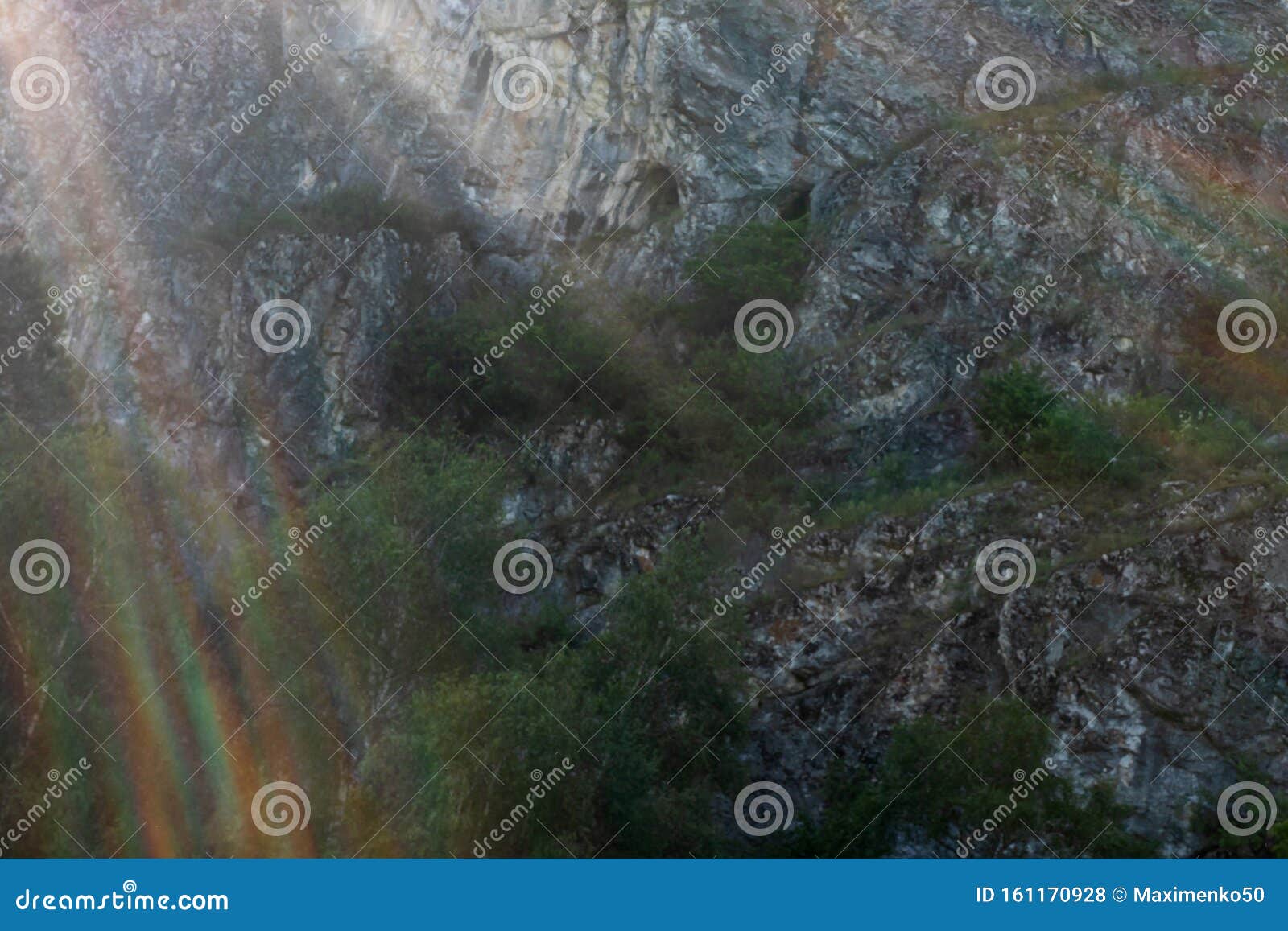 Rainbow Rays Of Sun. Natural Diffraction, Dispersion. Resulting In ...