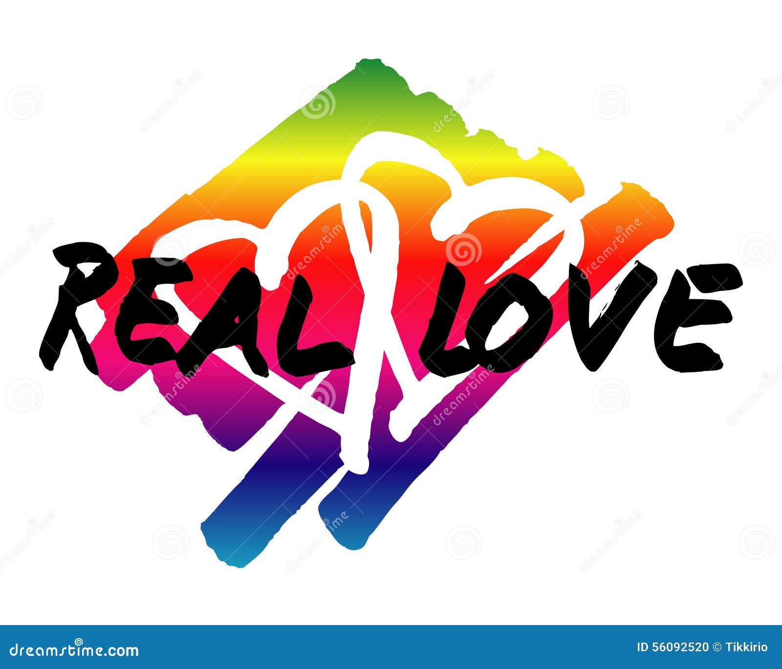 Rainbow Real Love Vector Logo. Stock Vector - Illustration of font ...