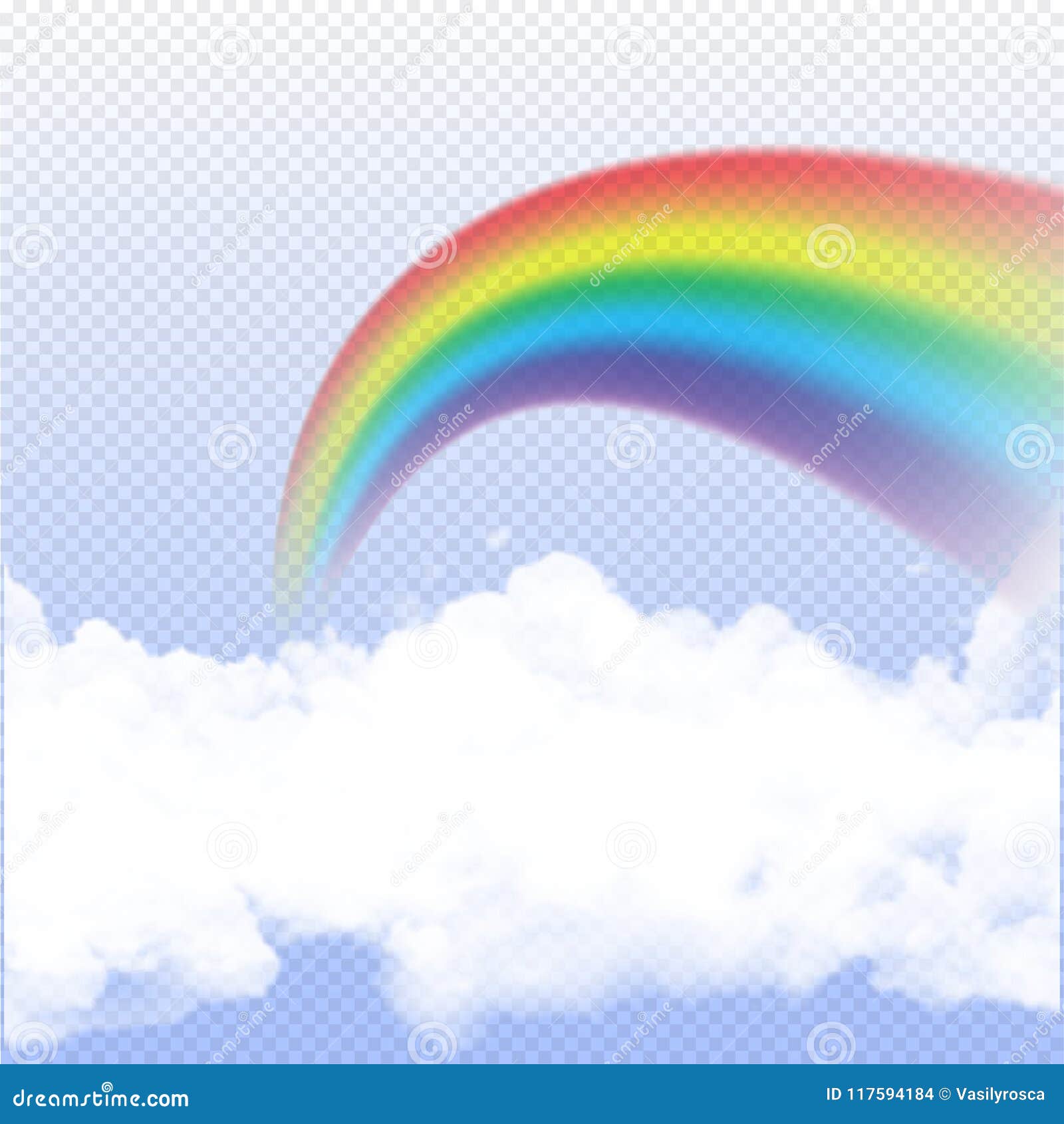 Rainbow Realistic On Transparent Background. Vector Isolated Rainbow ...