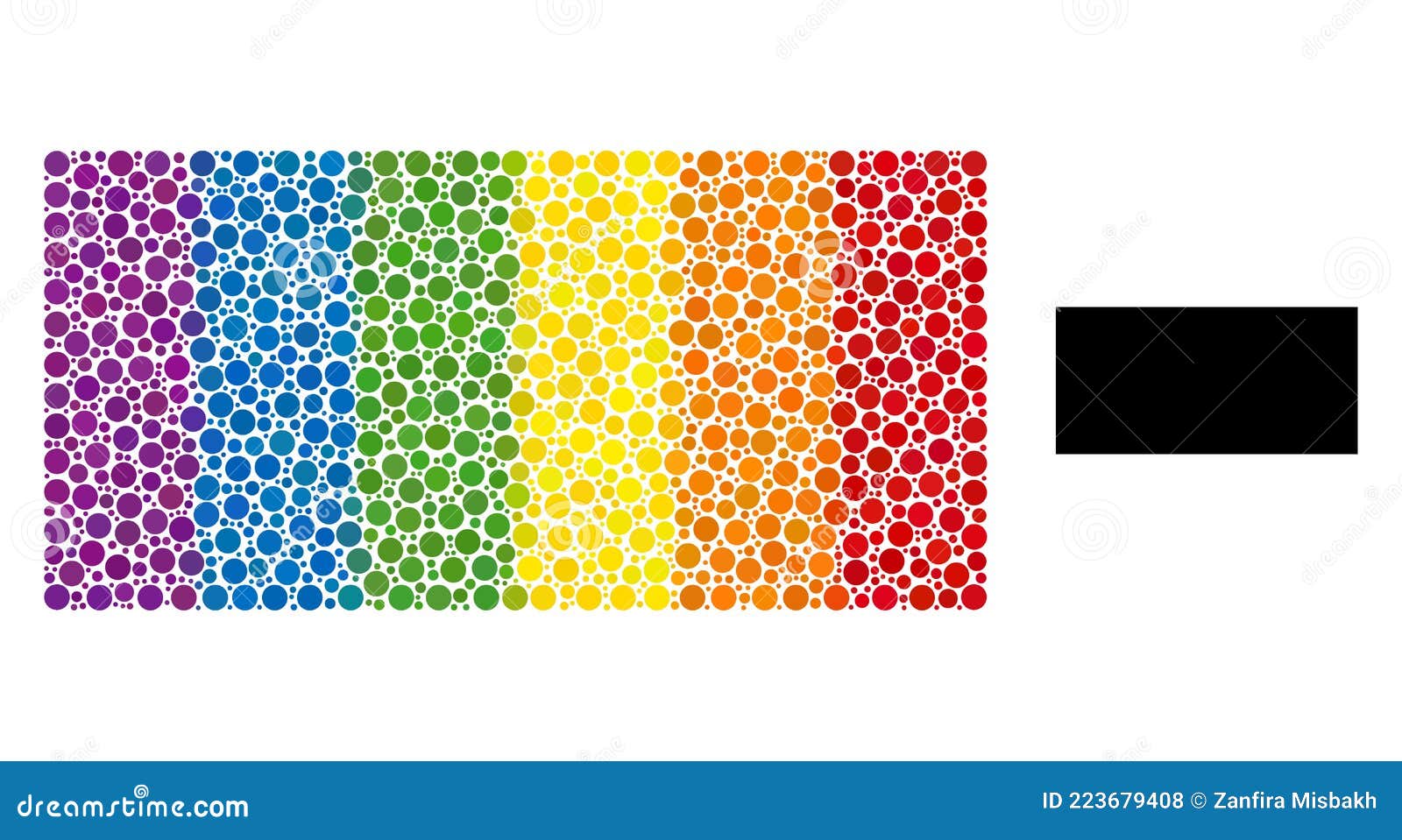 Rainbow Rectangle Composition Icon of Spheric Dots Stock Vector ...