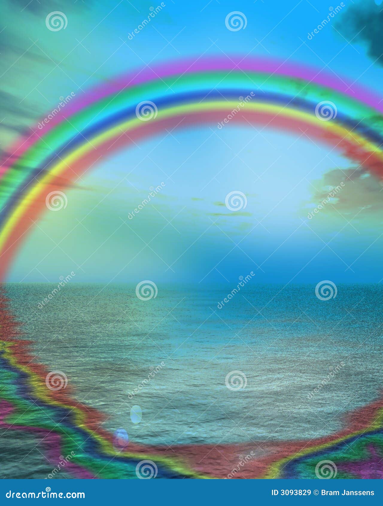Rainbow reflected stock illustration. Illustration of waves - 3093829