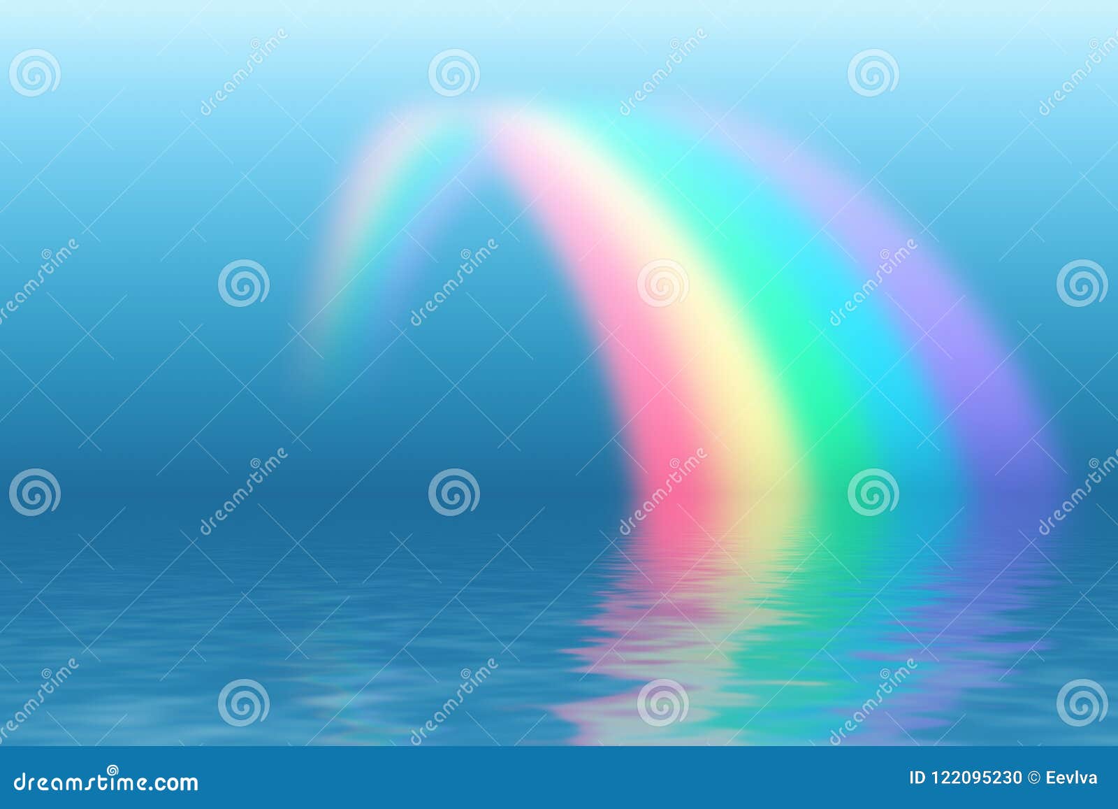 Rainbow Reflecting in Water. Stock Illustration - Illustration of ...