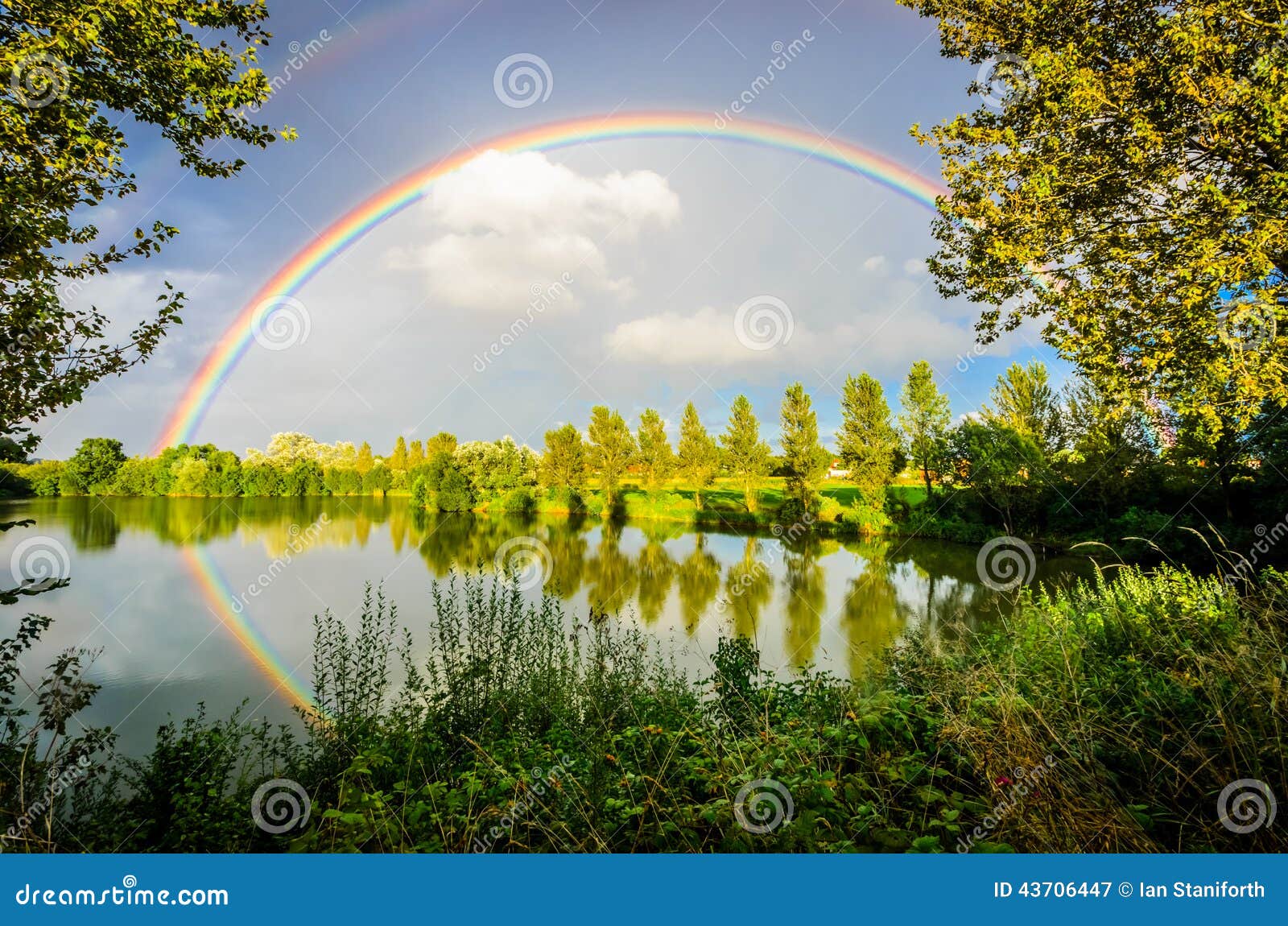 Rainbow reflection stock image. Image of tree, country - 43706447