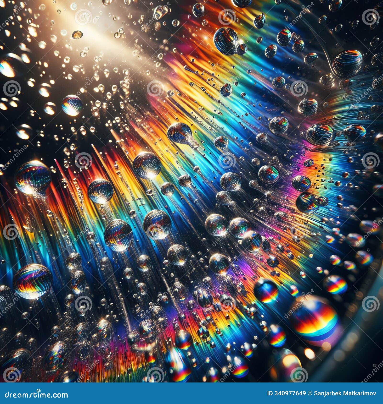 Rainbow Refraction Light Refracting through Water Droplets Creat Stock ...