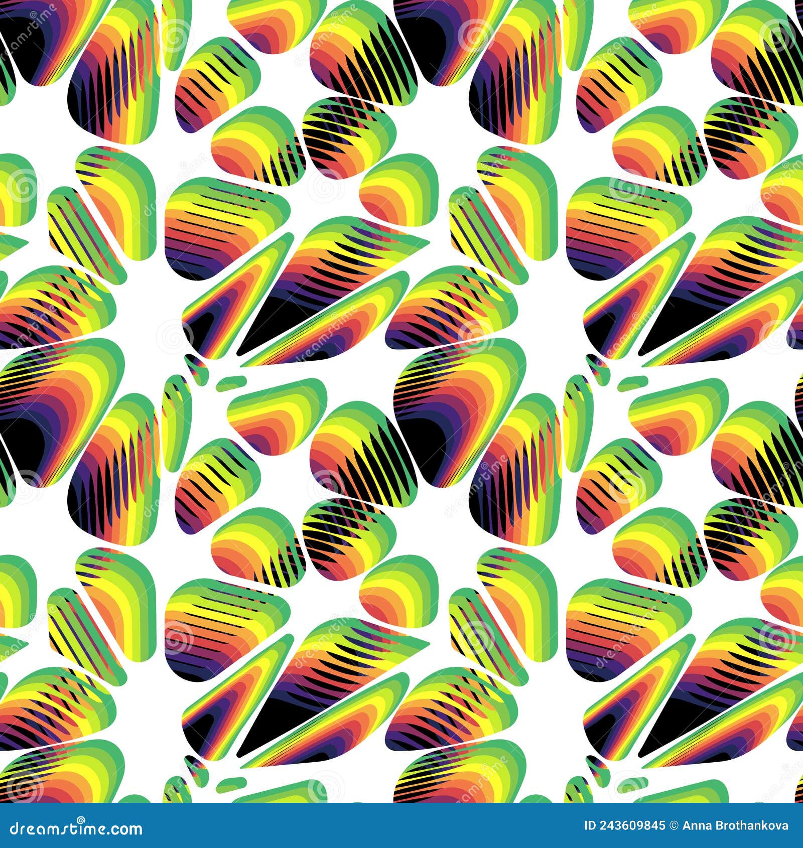 Rainbow Retro Disco Seamless Pattern. Vector Background Stock Vector ...