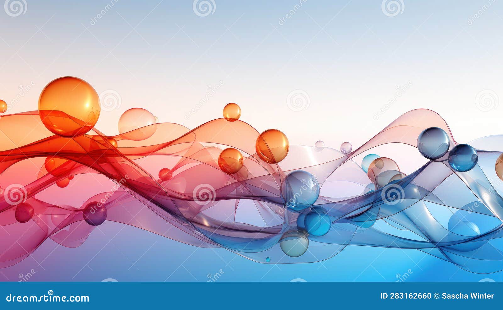 Rainbow Rhapsody: Abstract Lines and Playful Bubbles Stock Illustration ...