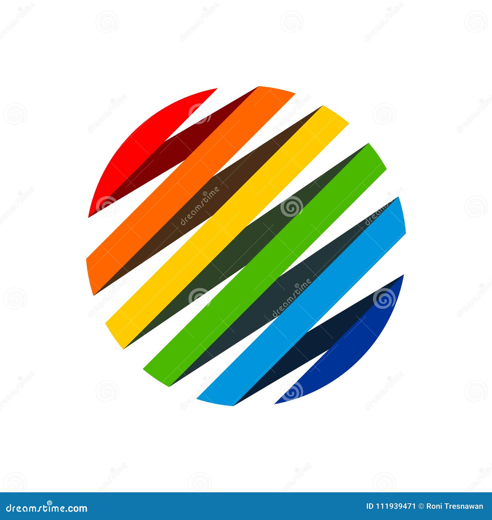 Rainbow Ribbon Circular Shape Symbol Logo Design Stock Vector ...