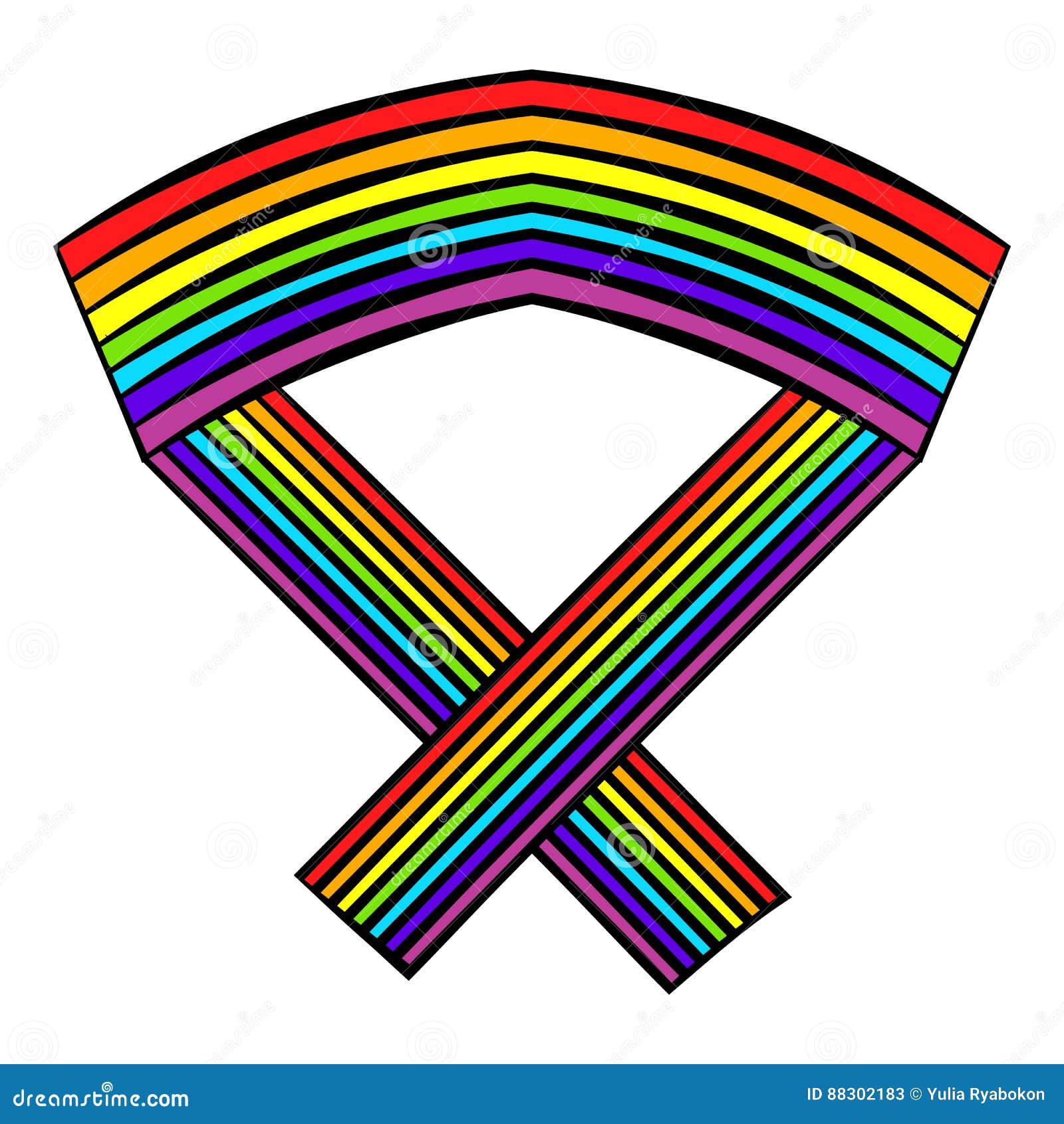 Rainbow Ribbon Icon, Icon Cartoon Stock Vector - Illustration of love ...