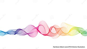 Rainbow Ribbon Wave Isolated Stock Vector - Illustration of flowing ...