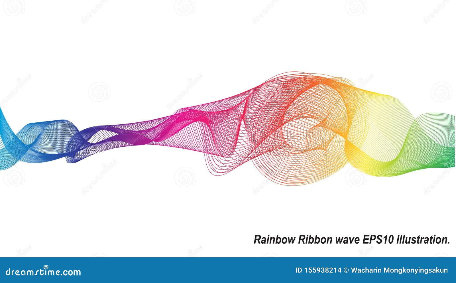 01 rainbow ribbon wave stock vector. Illustration of ribbon - 155938214