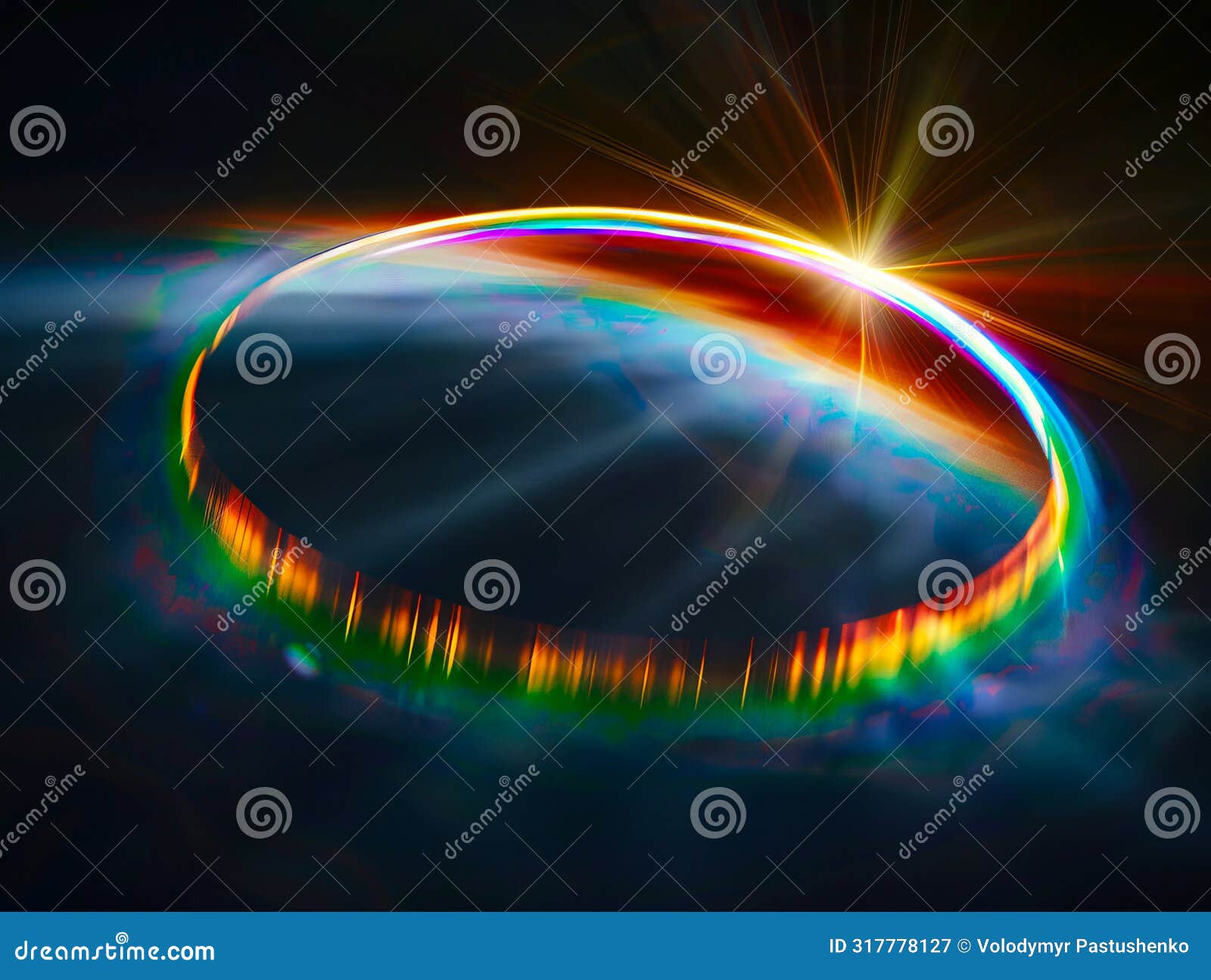 A Rainbow Ring with Light Shining through it Stock Image - Image of ...