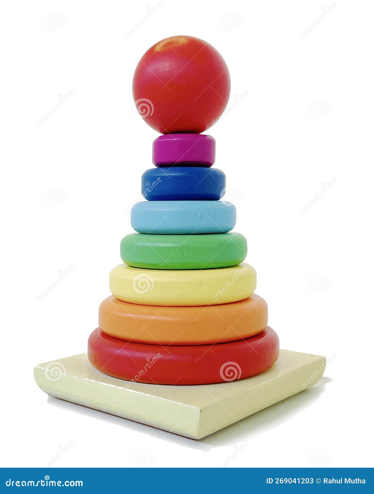 Wooden Rainbow Stacker, Stacking Toy for Kids, Colourful Rainbow ...