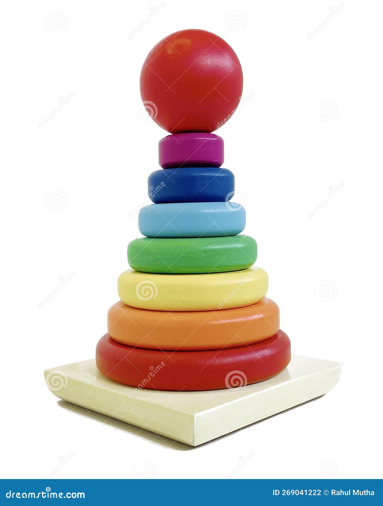 Wooden Rainbow Stacker, Stacking Toy for Kids, Colourful Rainbow ...